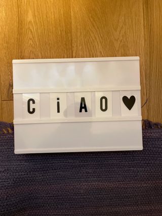 light-box con scritta componibile