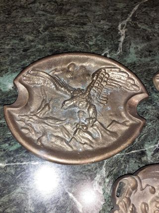 3   portaceneri in ottone pesante 