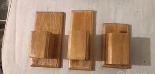 Portacandela in legno artigianale pezzi 3 