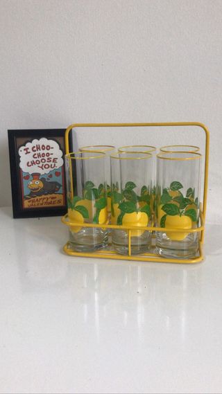 Set 6 bicchieri con cestino