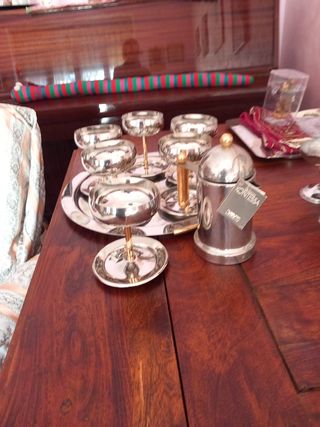 6 coppe gelato con piattino e saldacaffe