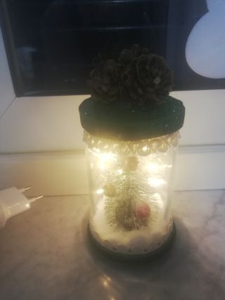 lampada fatta a mano in barattolo