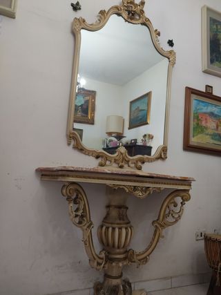 console con specchiera stile veneziano 