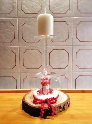 Portacandela calice vetro Natale idea regalo