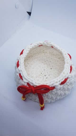 cestino fatto a mano fettuccia