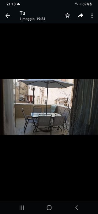 set tavolo 6 sedie e ombrellone 