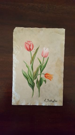 Quadretto dipinto su pietra cm.10x15