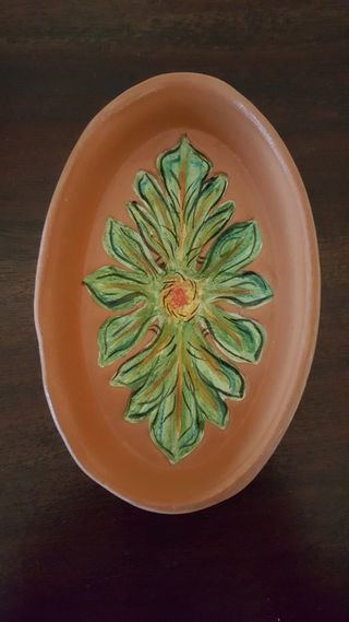 Ciotola in terracotta decorata a mano cm 13x8.5