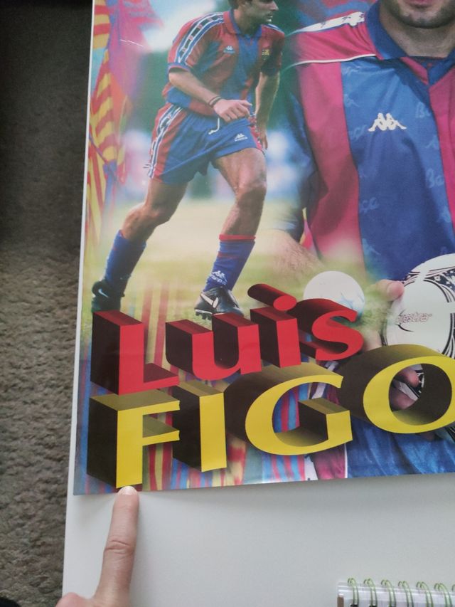 Poster Luis Figo de su etapa en el FC Barcelona de segunda mano por 8 ...