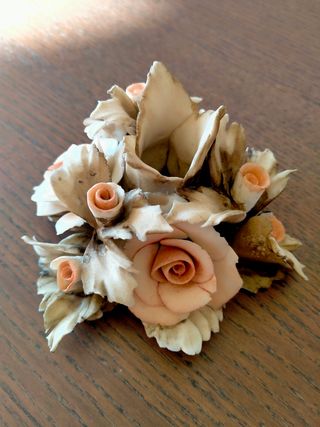 fiori ceramica di Capodimonte porta candele 