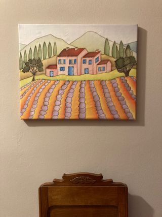 Quadro dipinto su seta 