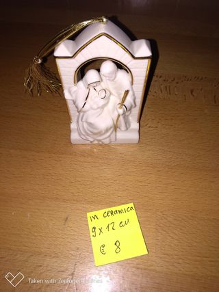 sacra famiglia in ceramica laccata 