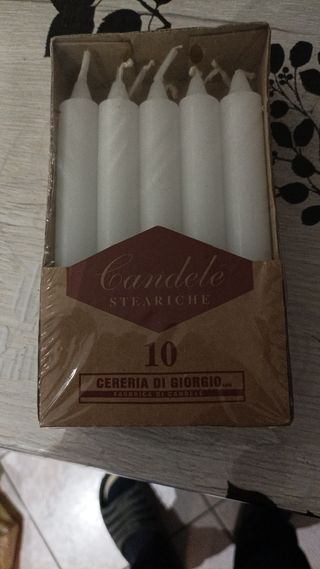 set 10 candele bianche