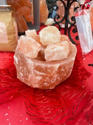 Lampada braciere in sale rosa dell'Himalaya Nuovo