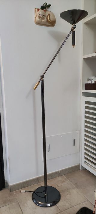 Lampada da terra Vintage in ferro laccato e ottone