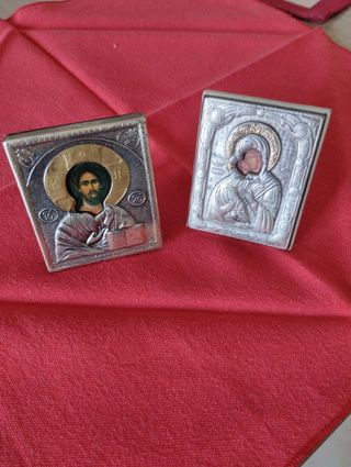 Set due icone in argento 