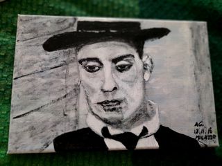 dipinto a olio zBuster Keaton 