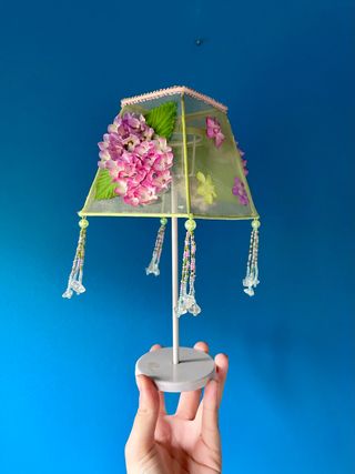 Porta candele a forma di lampada Shabby chic