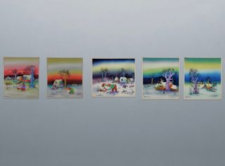 5 dipinti naif firmati