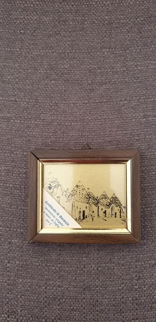 quadretto su foglia in oro 