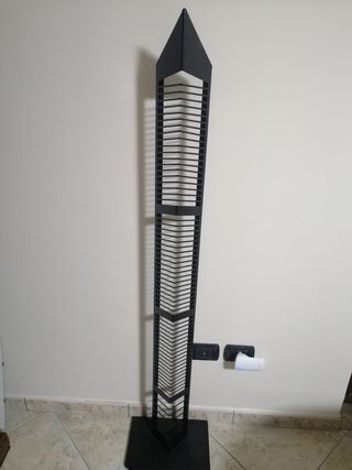 PortaCD a colonna in metallo colore nero 