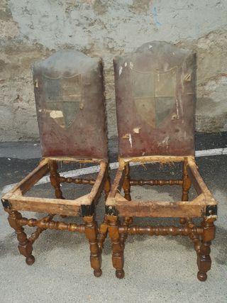 sedia coppia di sedie rocchetto epoca 1650 