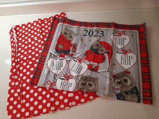 Grembiule 2 tasche e strofinaccio calendario
