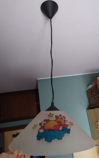 LAMPADARIO DIPINTO IN VETRO 