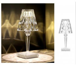 LAMPADA EFFETTO CRISTALLO DA TAVOLO A LED RICARICA