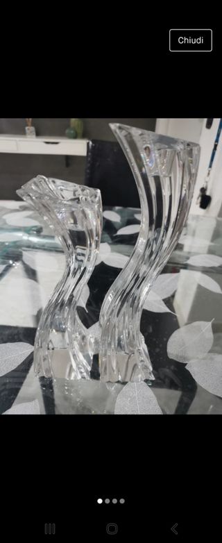 Portacandele in cristallo di bohemia