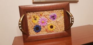 vassoio in legno decorato