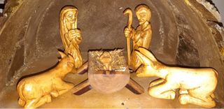 Presepe artigianale fatto a mano in legno 