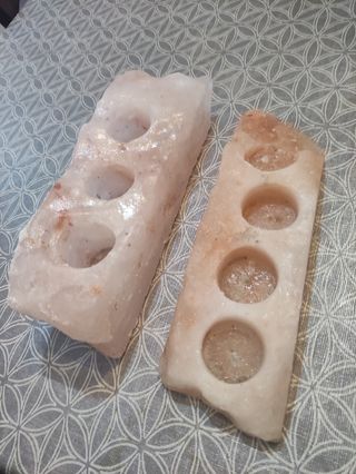 portacandele di lampada di sale 