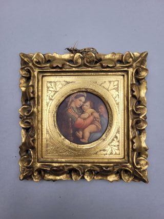 Madonna con bambino dipinto legno oro