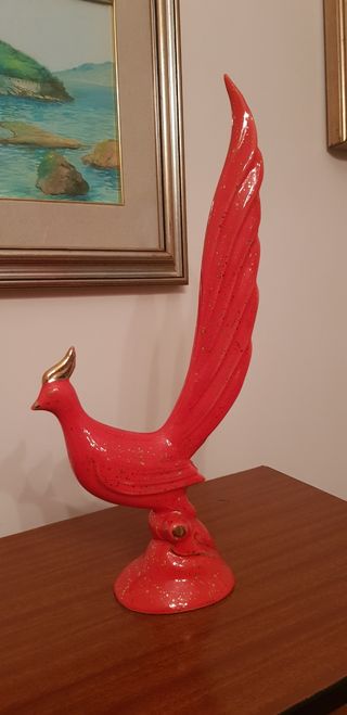 gallo in ceramica porta fortuna Rosso
