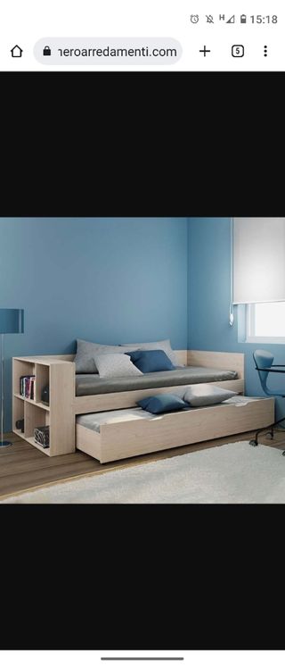 letto singolo con letto estraibile
