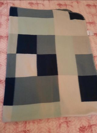 Plaid singolo a quadri azzurro e bianco 