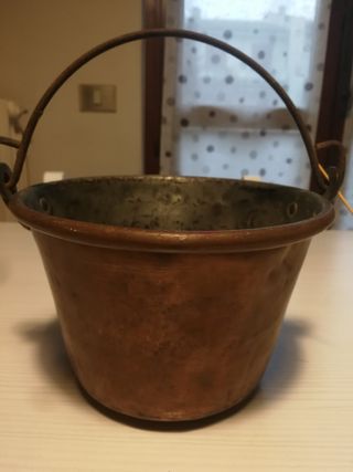 paiolo in rame da polenta. peso 0,640 kg 