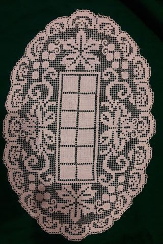 Centrotavola ovale di lino 50 x 33 cm