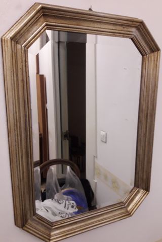 Specchio vintage, con cornice in legno massiccio