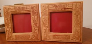 cornici egiziane In vera pelle geroglifici