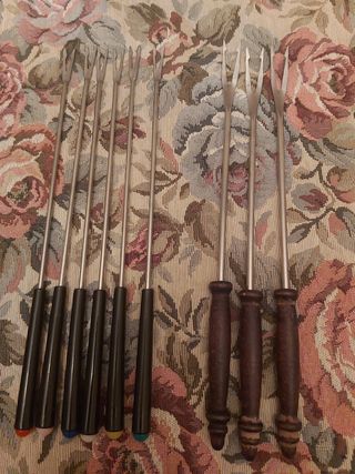 forchette per fonduta e carne