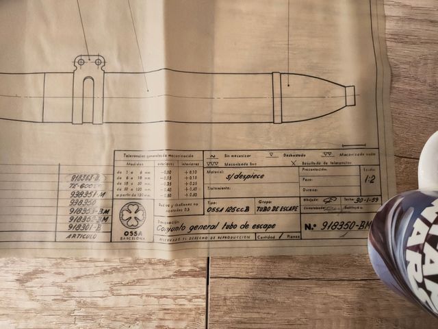 Plano despiece tubo escape Ossa 125B de segunda mano por 250 EUR en ...