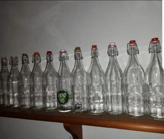 Set bottiglie in vetro con tappo sigillante