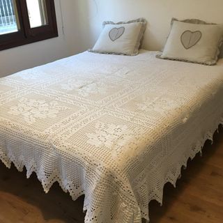 copriletto matrimoniale in cotone fatto a mano 