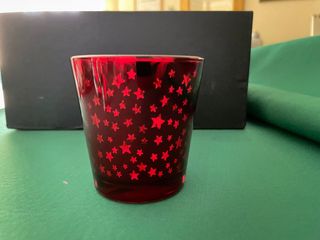  Bicchierino portacandele in vetro con stelline