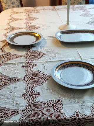 tovaglia da tavola pizzo e ricamo 