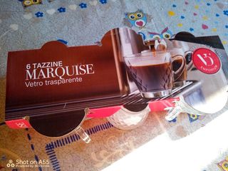 Sei tazzine da caffè Marquise vetro trasparente 
