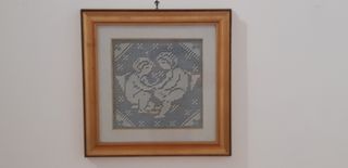 Quadro Angeli, lavoro a mano all'uncinetto