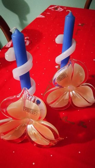 2 portacandela vetro di murano